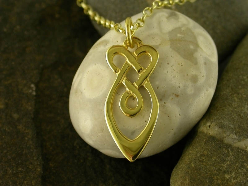 9ct Gold Raindrops Pendant (G104a) | Rhiannon Jewellery