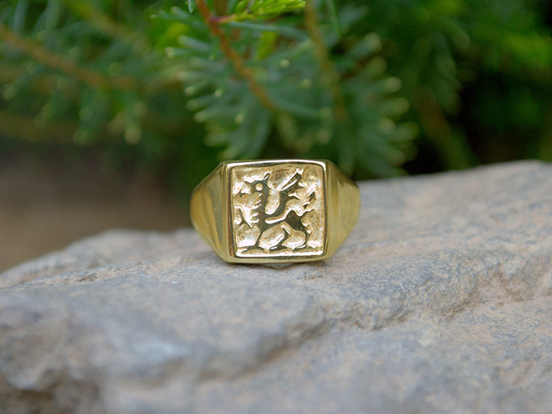 18ct Gold Welsh Dragon Ring (E121r) | Rhiannon Jewellery