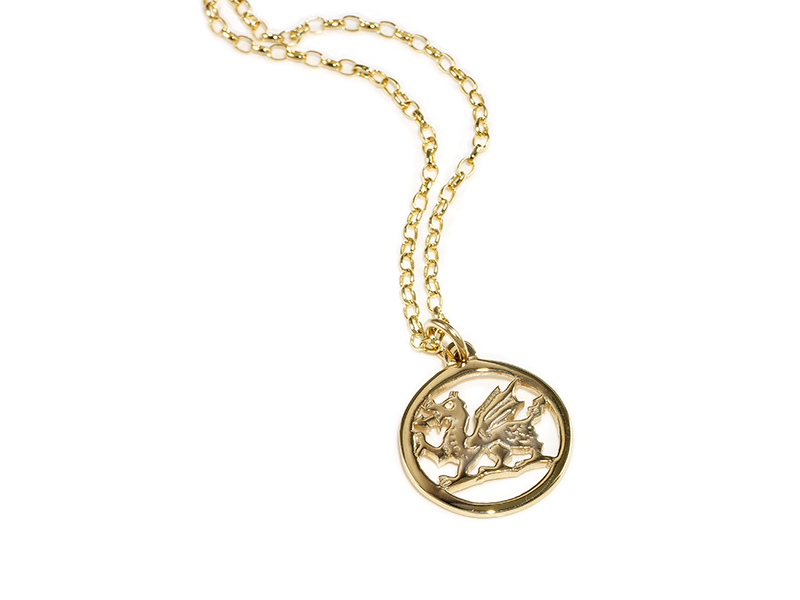 9ct Rhiannon Welsh Gold Dragon Pendant (W926a) | Rhiannon Jewellery